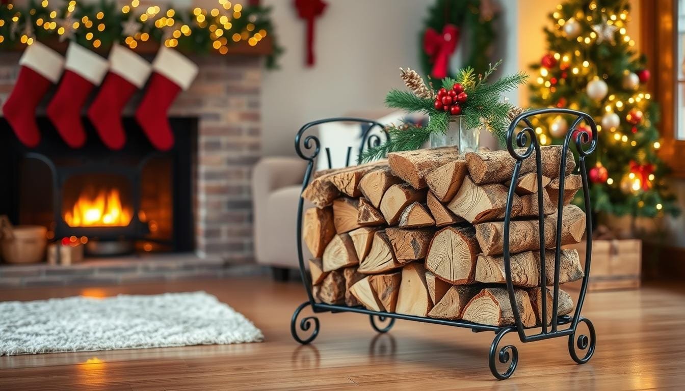 Firewood Rack with a Holiday Twist