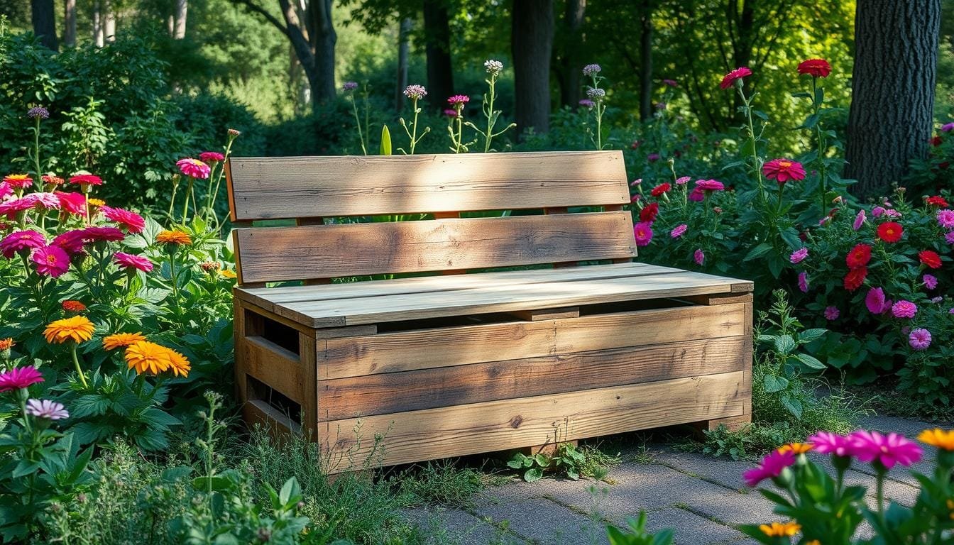 How to Make a DIY Pallet Garden Bench with Storage – Simple Woodworking ...