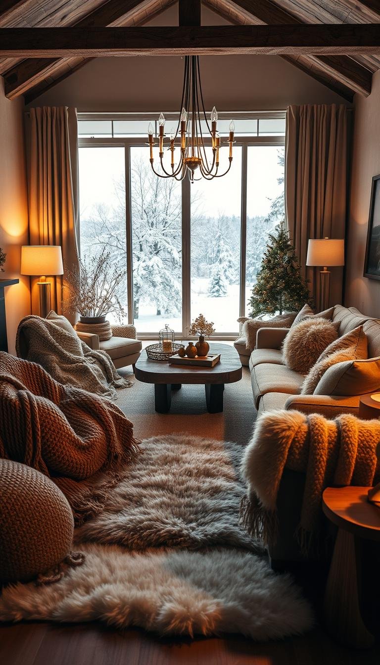 How to Style a Winter Living Room That Feels Warm Without Being Heavy